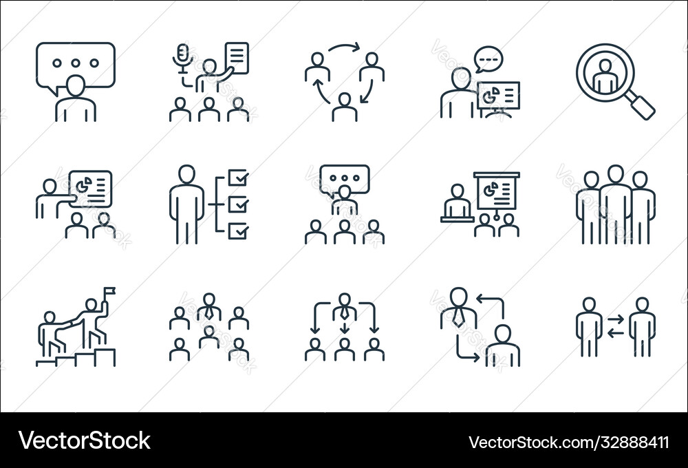 Leadership line icons linear set quality line set Vector Image