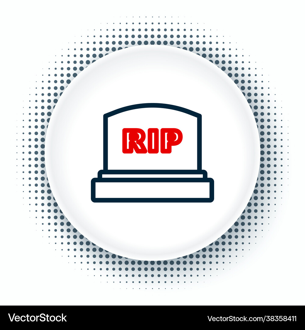 Line tombstone with rip written on it icon Vector Image
