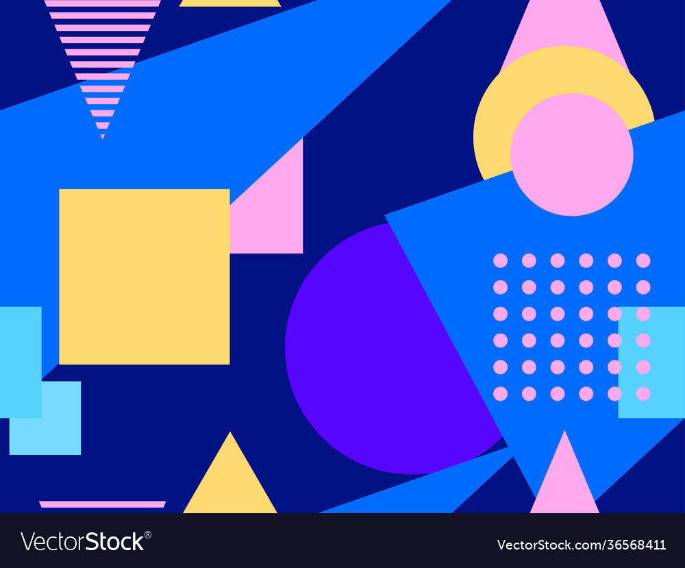 Memphis seamless pattern geometric elements Vector Image