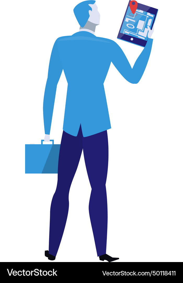 Person choose direction in digital app icon Vector Image