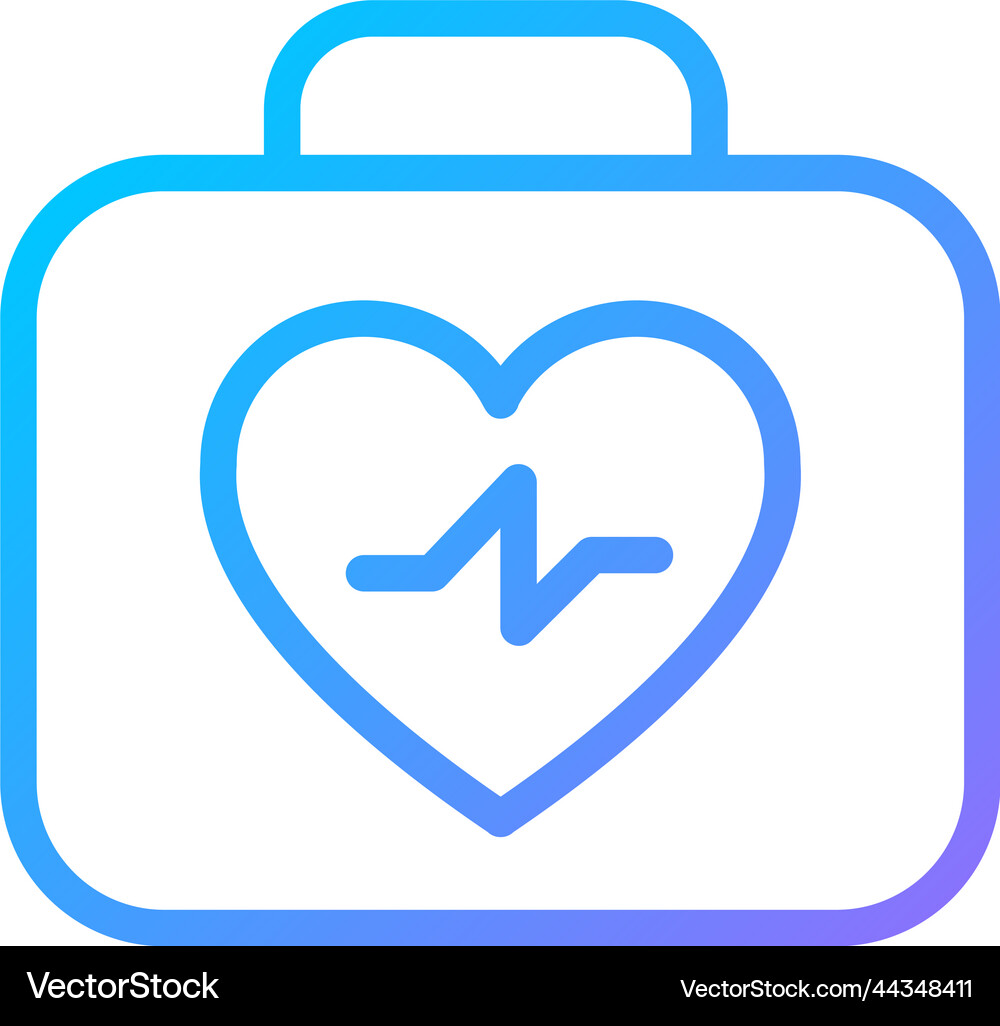 Resuscitation medical kit pixel perfect gradient Vector Image