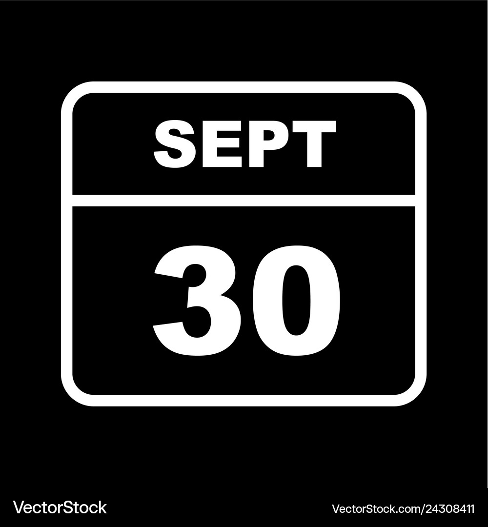 September 30th date on a single day calendar Vector Image