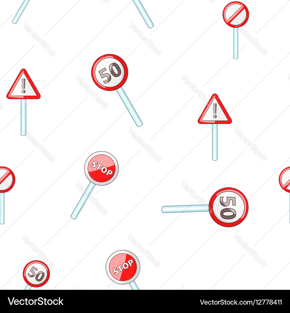 Sign pattern cartoon style Royalty Free Vector Image