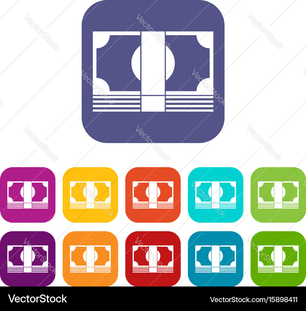 Swiss franc banknote icons set Royalty Free Vector Image