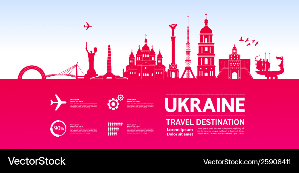 Ukraine travel destination Royalty Free Vector Image