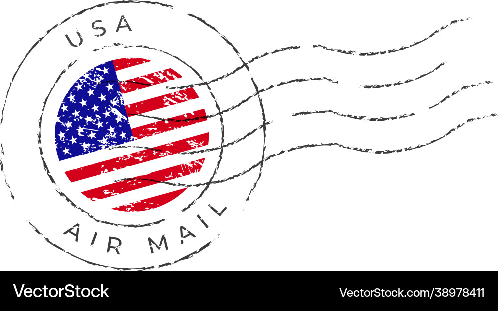 Usa postage mark national flag postage stamp Vector Image