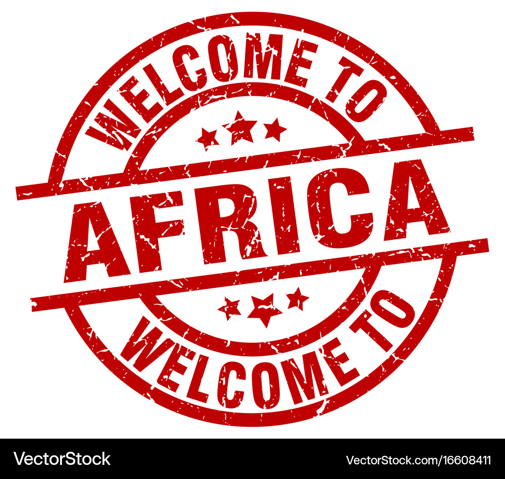 Welcome to africa red stamp Royalty Free Vector Image