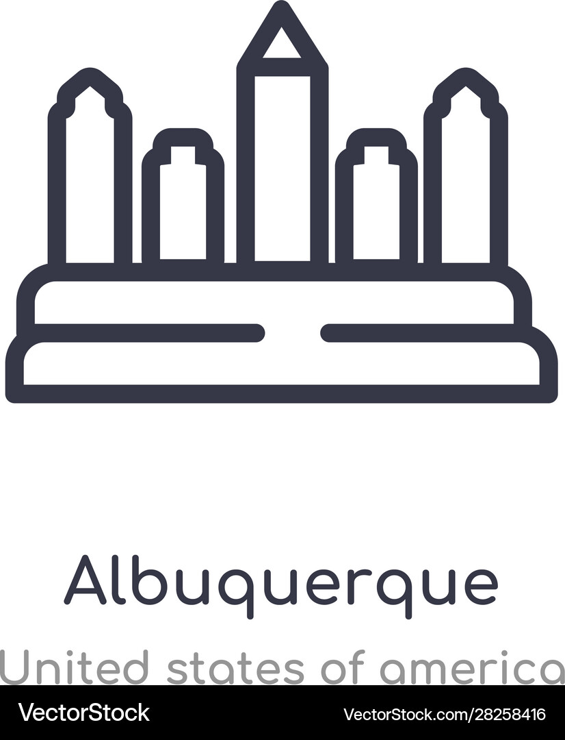 Albuquerque outline icon isolated line from Vector Image