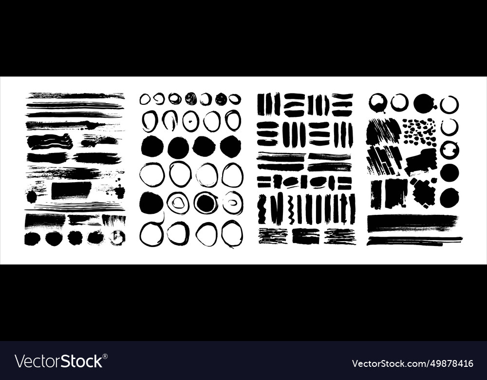 Black paint ink brush strokes Royalty Free Vector Image