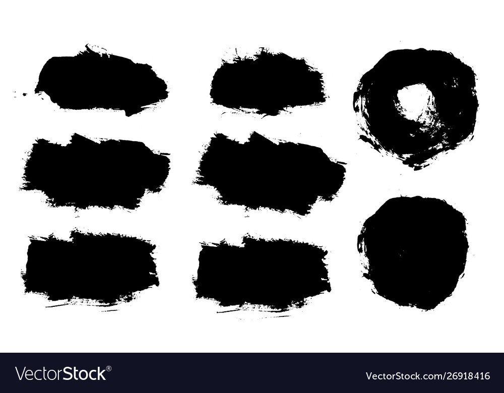 Brush strokes paintbrush set grunge Royalty Free Vector