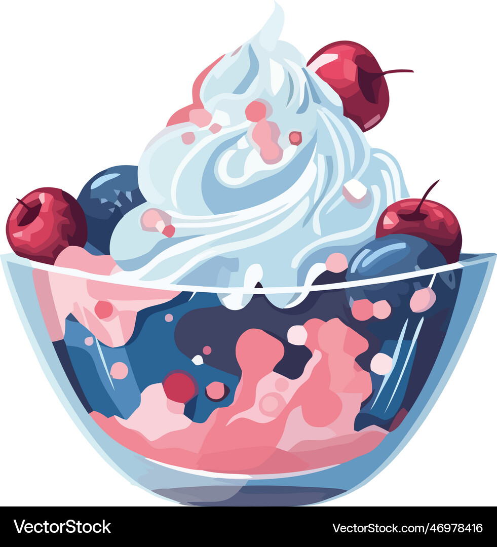 Cute dessert icon with fresh berry fruit Vector Image