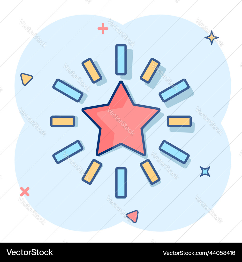 Excellence icon in comic style star ribbon Vector Image
