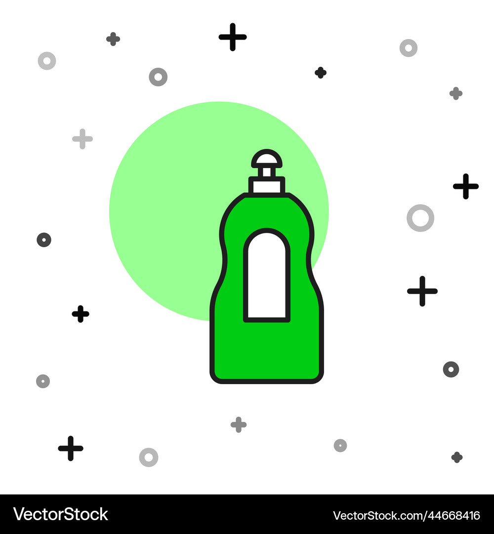 Filled outline dishwashing liquid bottle icon Vector Image