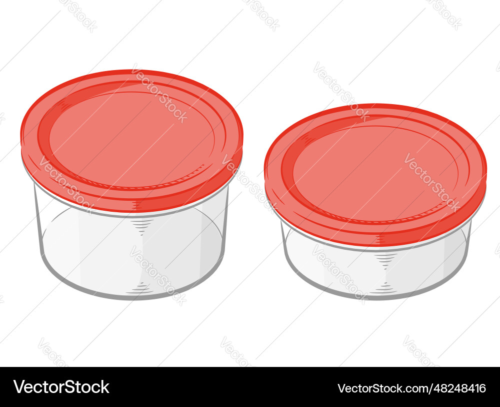 Food storage box round container cartoon Vector Image