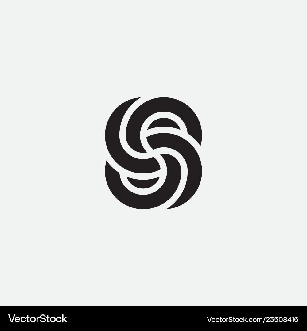 Geometric knot logo black icon infinity symbol Vector Image