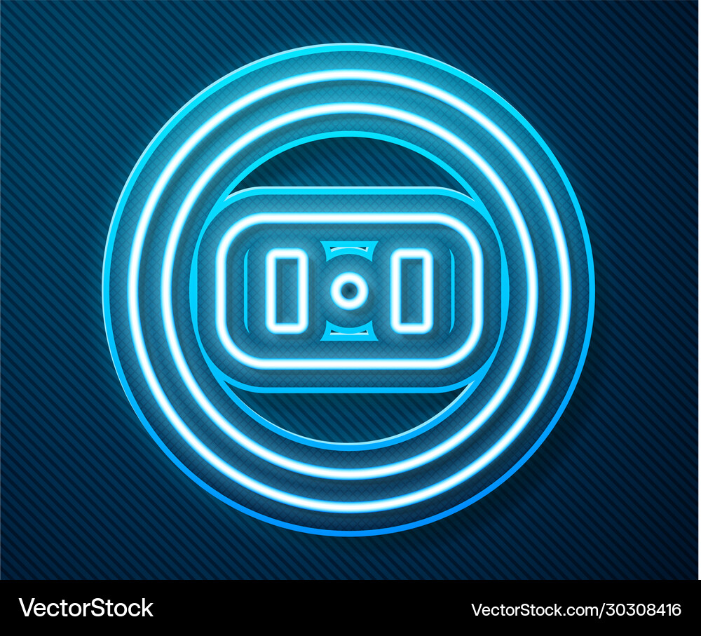 Glowing neon line electrical outlet icon isolated Vector Image
