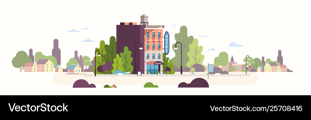 Modern hotel house exterior hostel building Vector Image