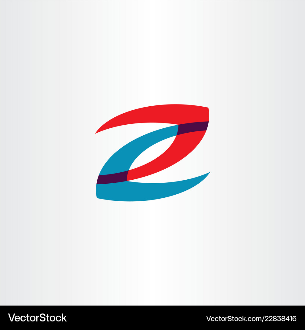 Red blue z logo letter symbol icon element Vector Image