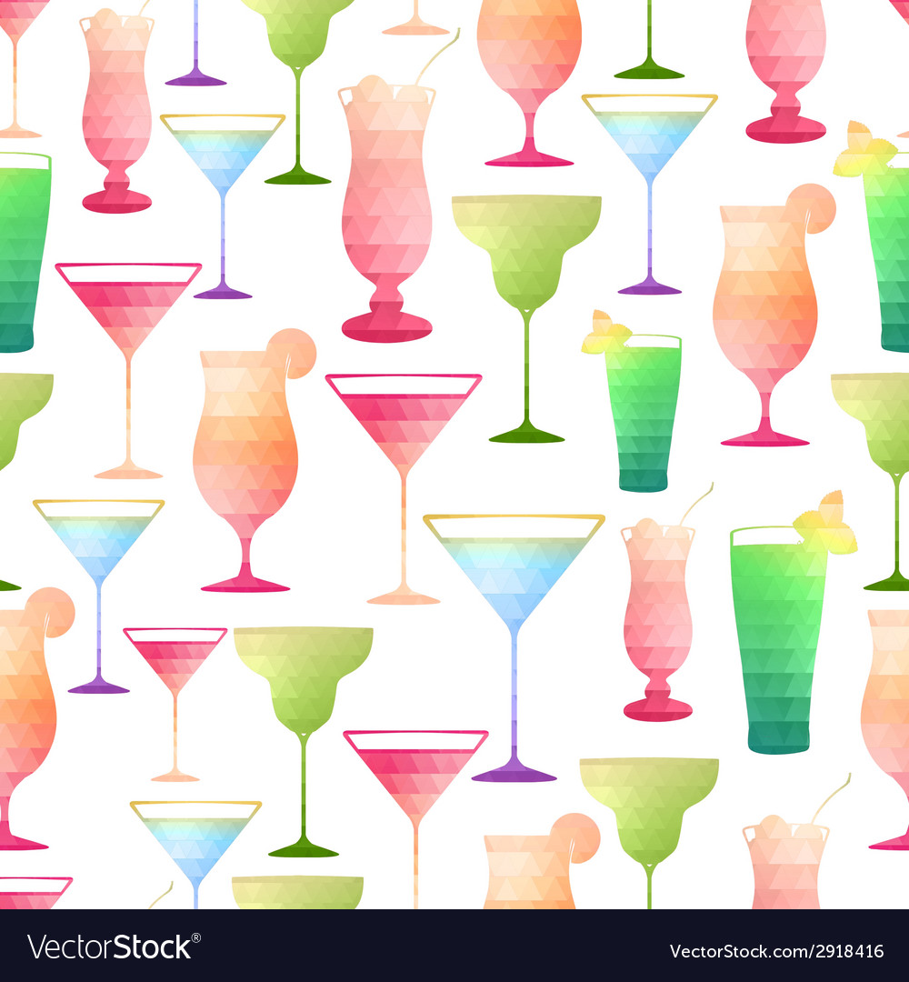 Seamless cocktail pattern Royalty Free Vector Image