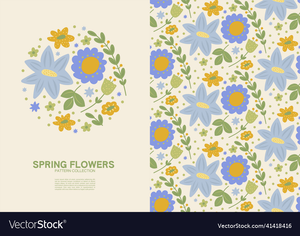 Spring flowers pattern Royalty Free Vector Image