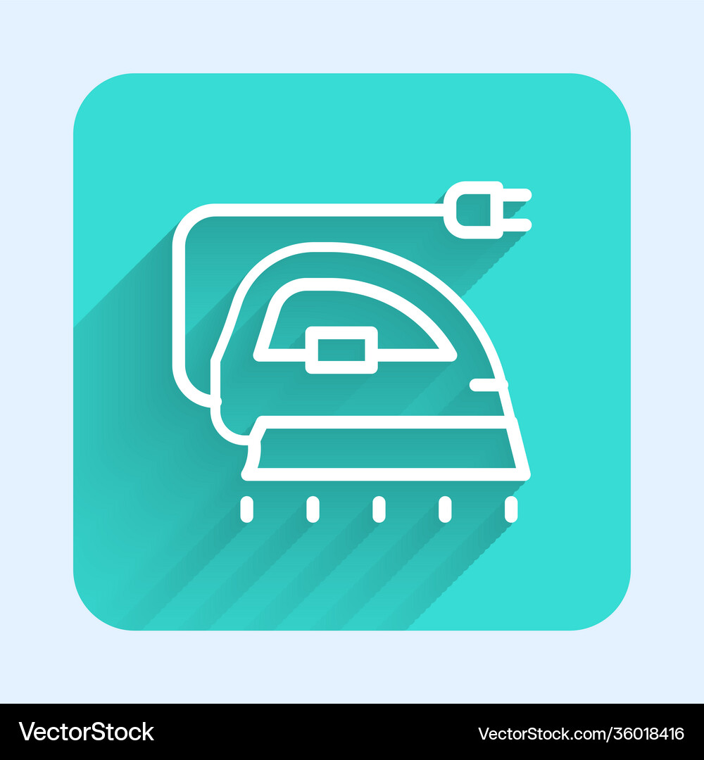 White line electric iron icon isolated with long Vector Image