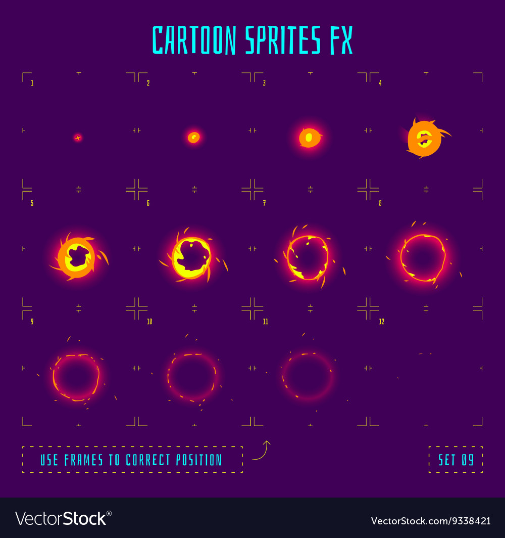 Animation frames or energy explosion sprites Vector Image