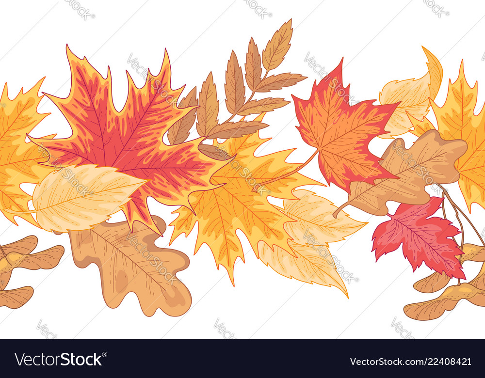 Autumn seamless border Royalty Free Vector Image