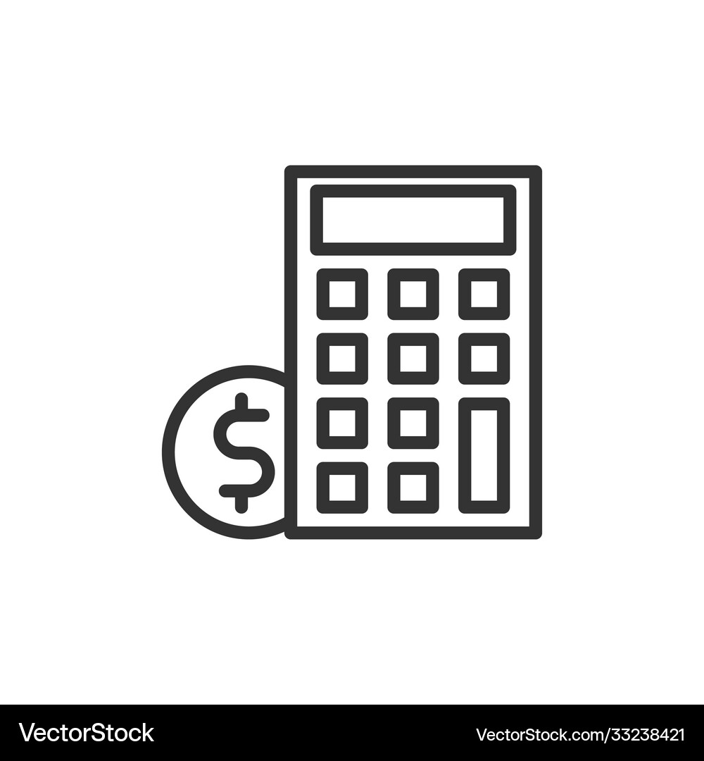 Business payday icon with calculator line style Vector Image