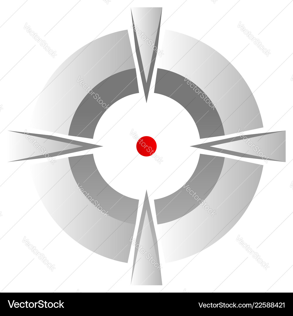 Cross hair target mark symbol with red dot Vector Image