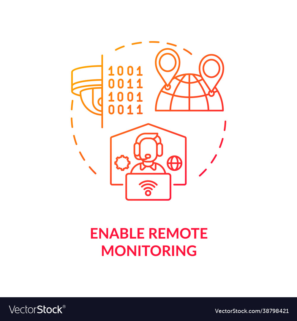 Enable remote observation red concept icon Vector Image