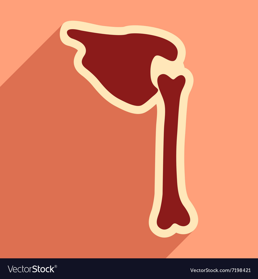 Flat icon with long shadow human bone Royalty Free Vector
