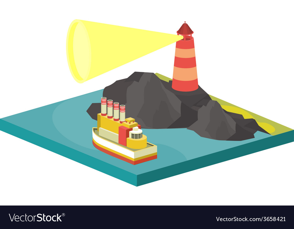 Isometric sea Royalty Free Vector Image - VectorStock