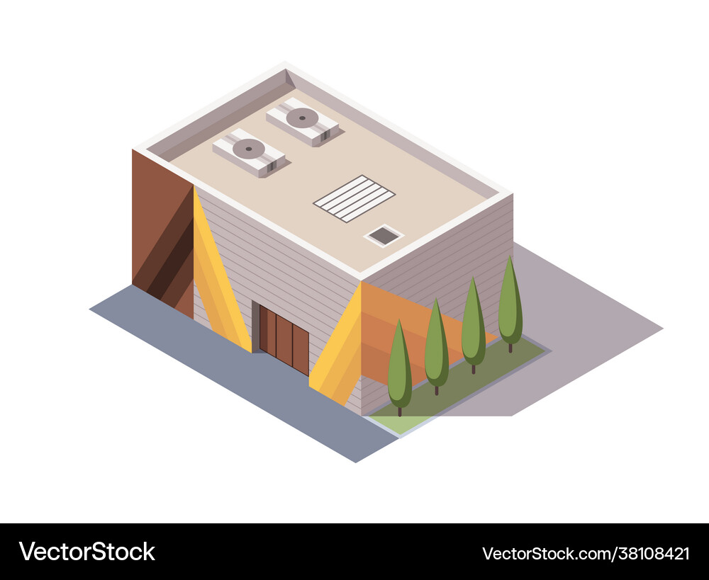 Isometric supermarket or grocery store building Vector Image