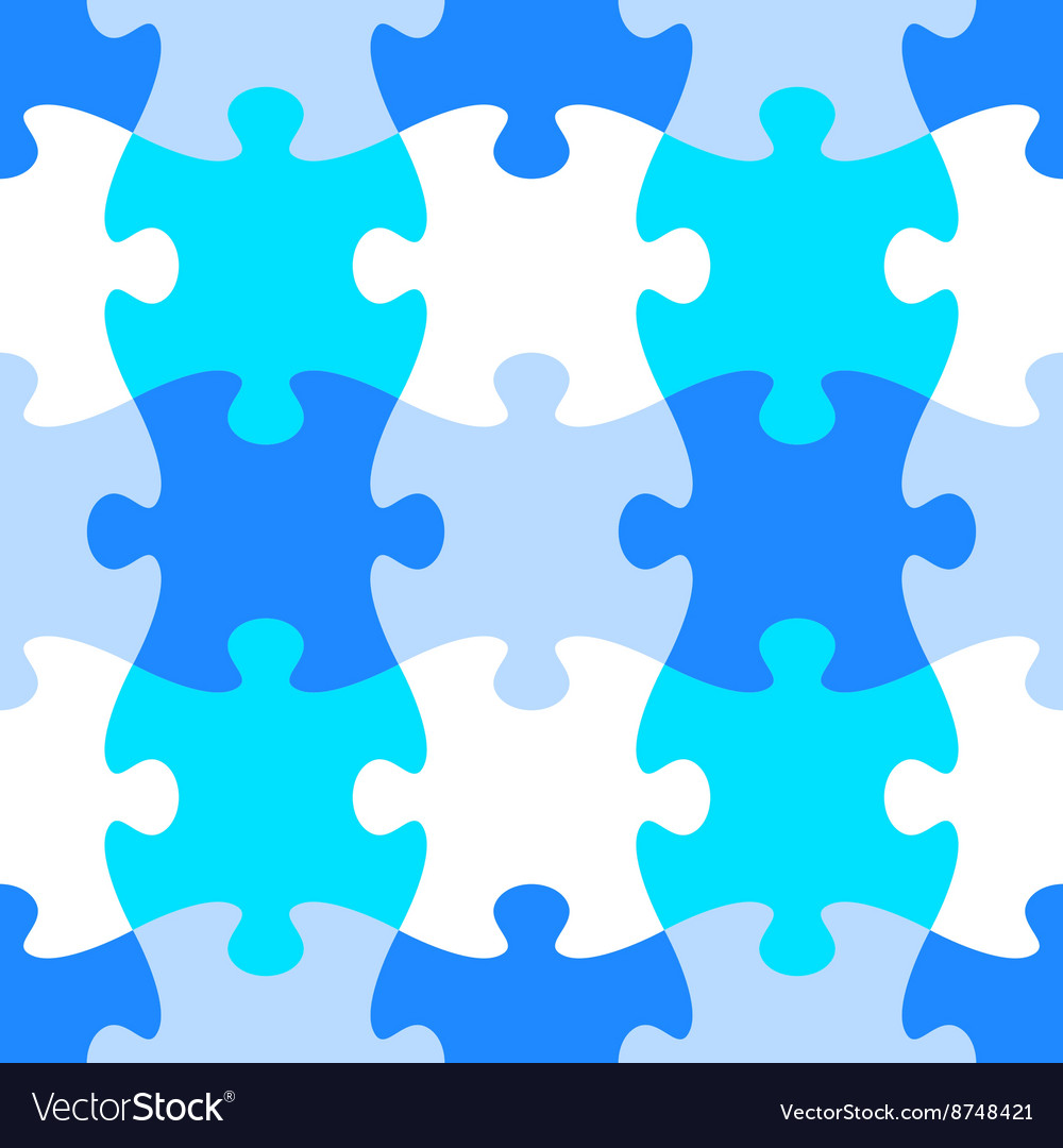 Jigsaw puzzle seamless pattern Royalty Free Vector Image