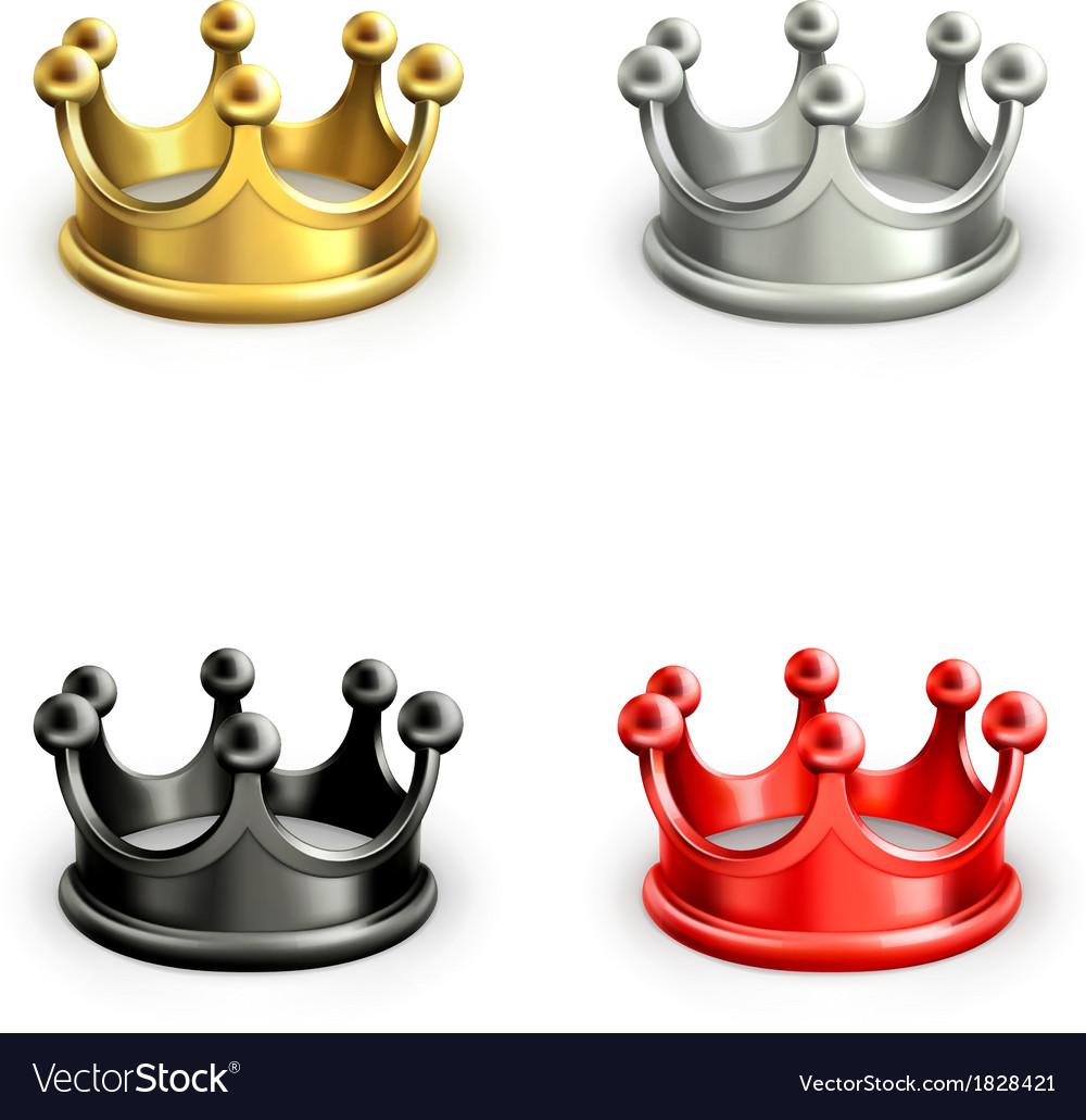 Multicolored crowns set Royalty Free Vector Image