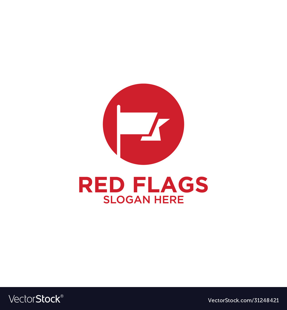 Red flag logo design template Royalty Free Vector Image