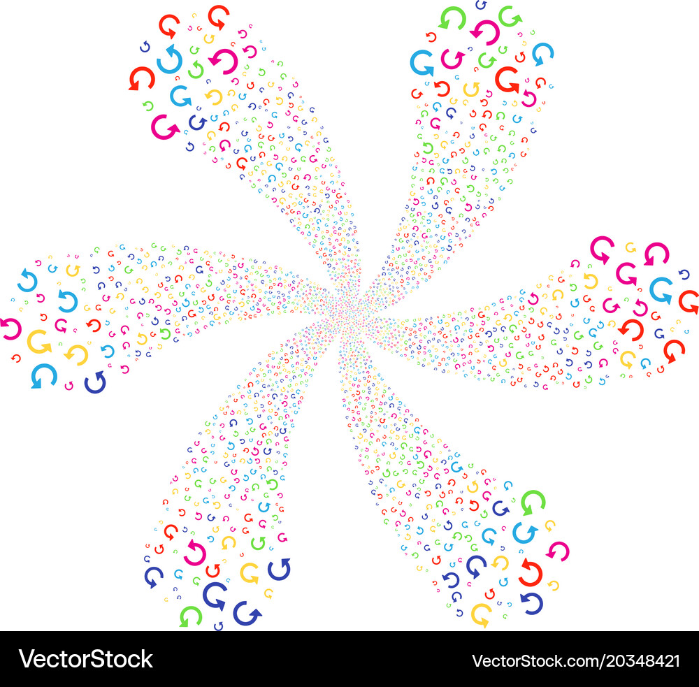 Rotate swirl flower with six petals Royalty Free Vector