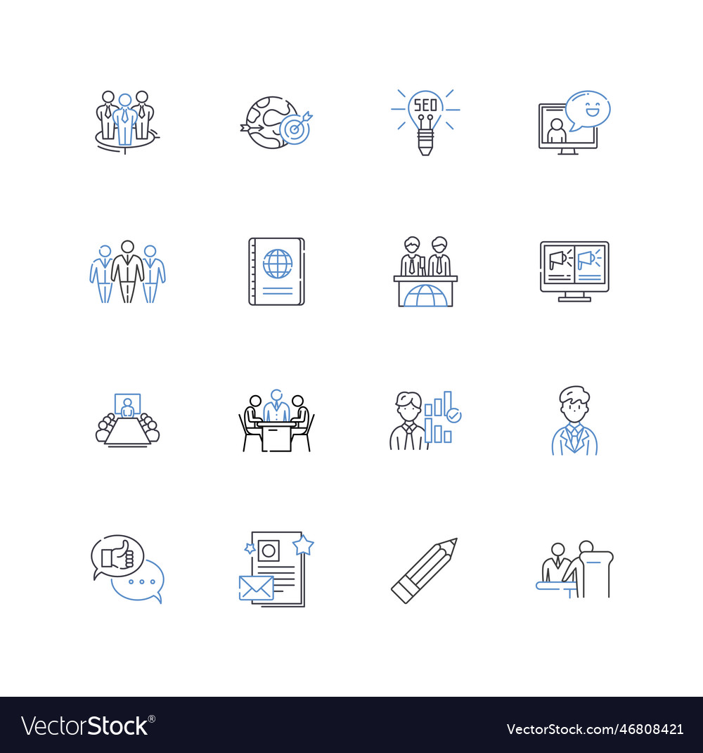 Search engine line icons collection google bing Vector Image Search engine line icons collection google bing Vector Image