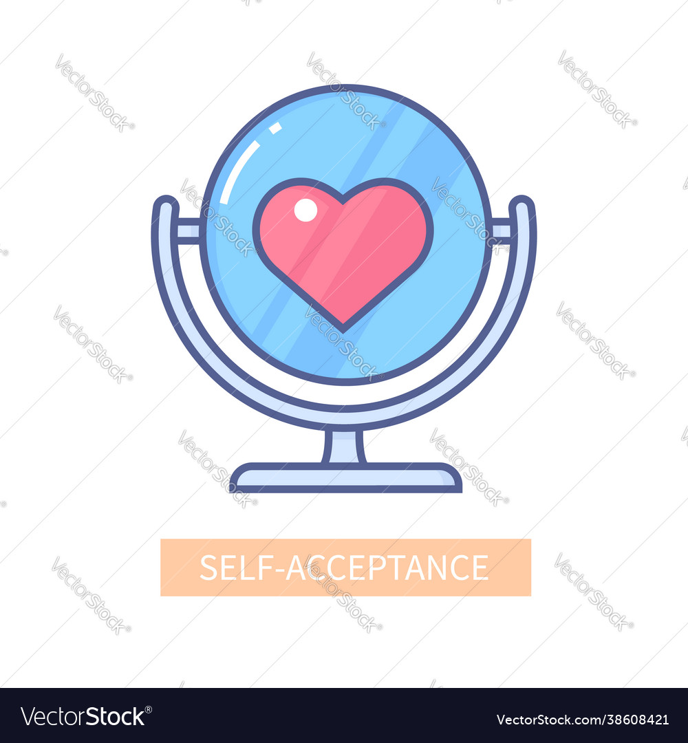 Self-acceptance - line design single Royalty Free Vector
