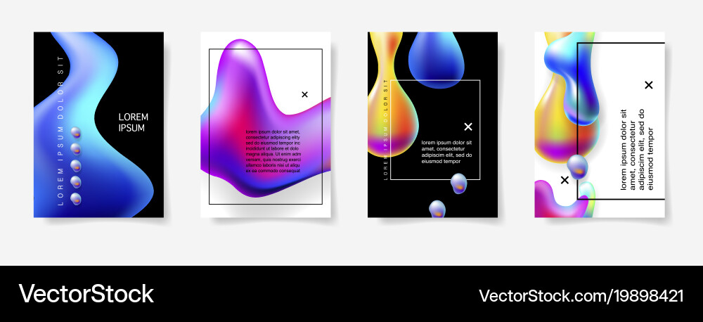 Set of abstract bright colorful plasma drops Vector Image