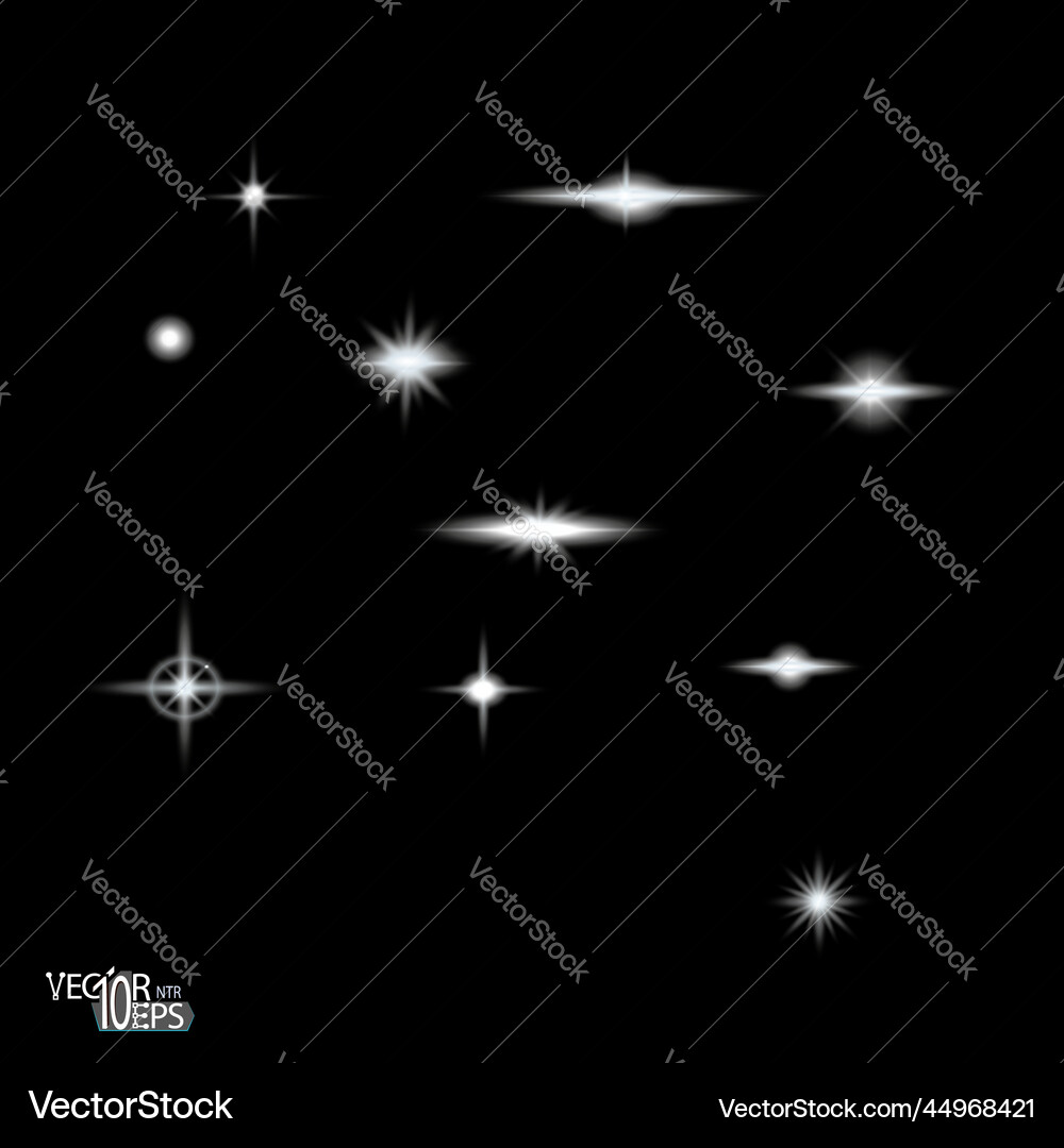 Sparkling stars flickering and flashing lights Vector Image
