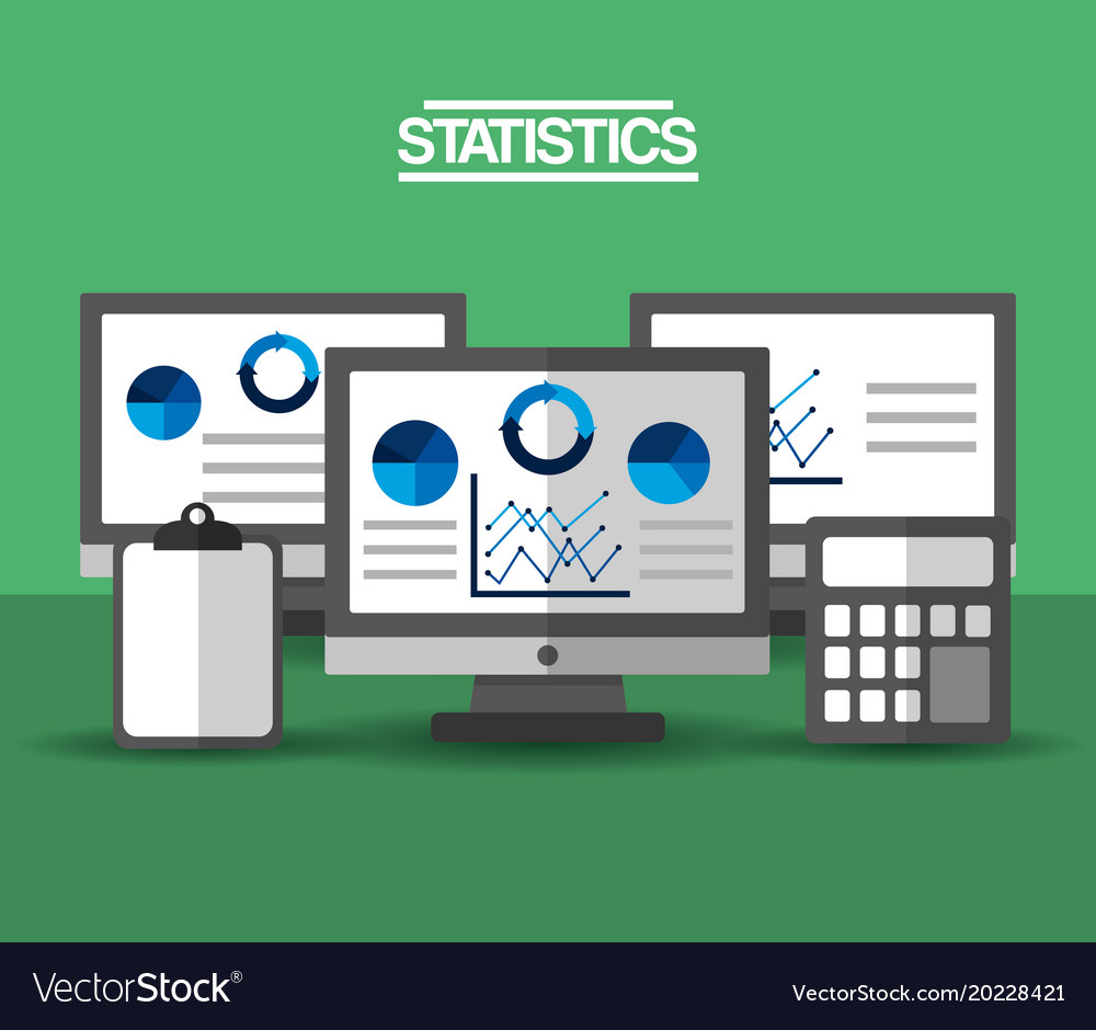 Statistics data analysis website electronic Vector Image
