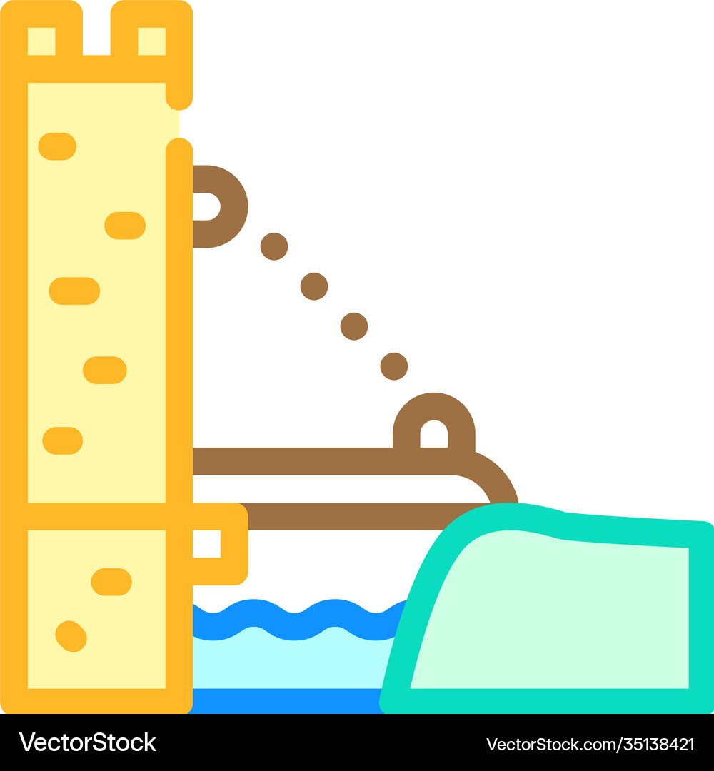 Suspension bridge color icon Royalty Free Vector Image