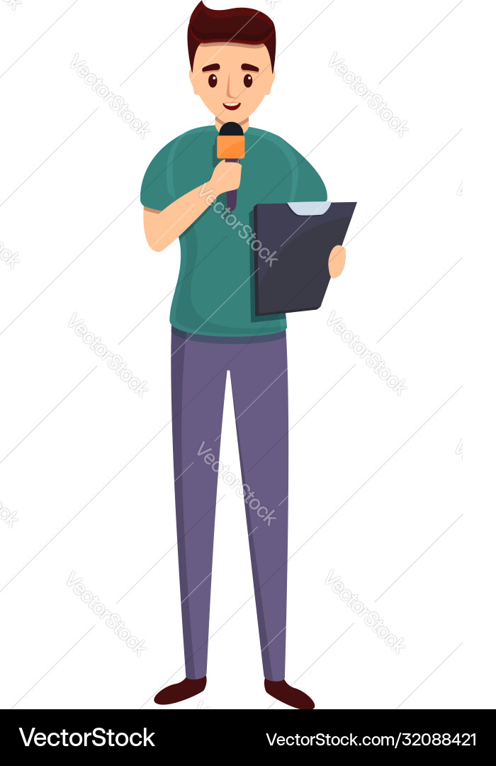 Tv reporter icon cartoon style Royalty Free Vector Image