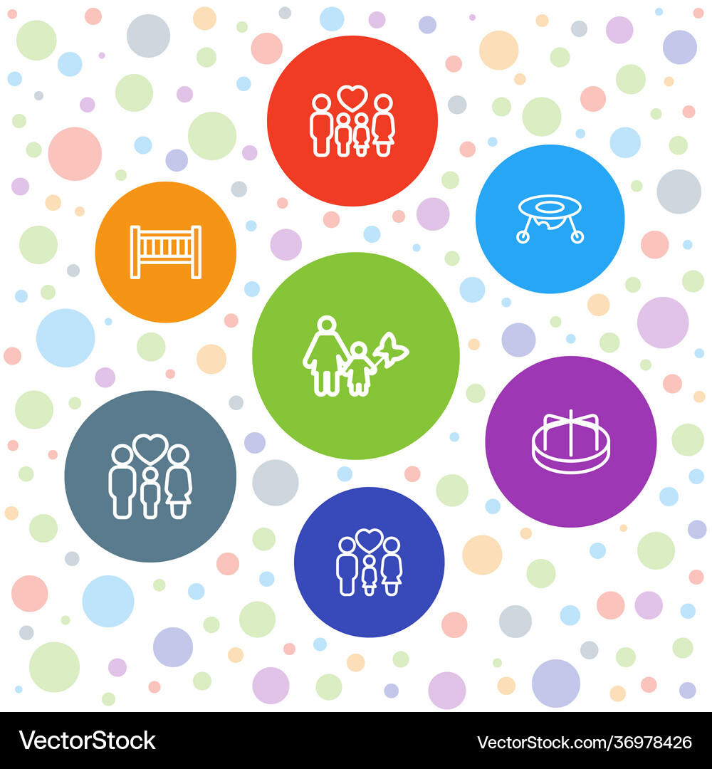 7 childhood icons Royalty Free Vector Image - VectorStock