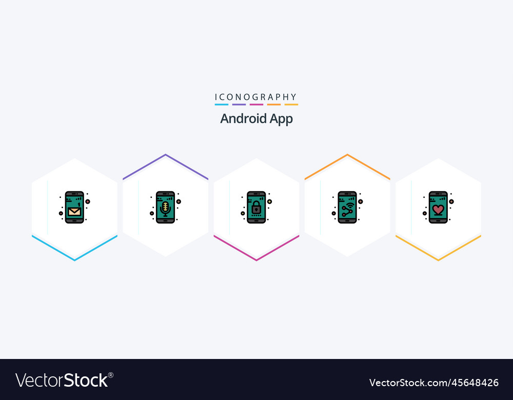 Android app 25 filledline icon pack including Vector Image