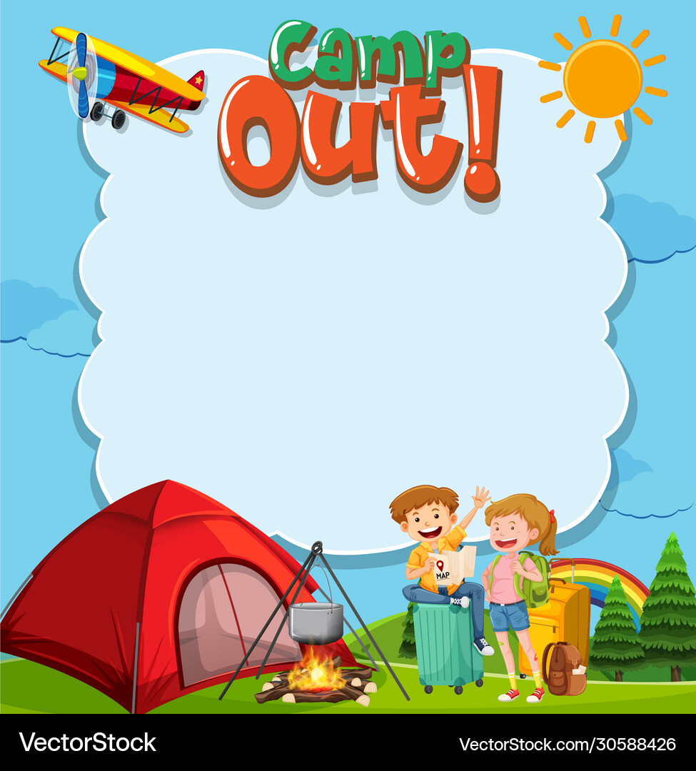 Background template with camping theme Royalty Free Vector