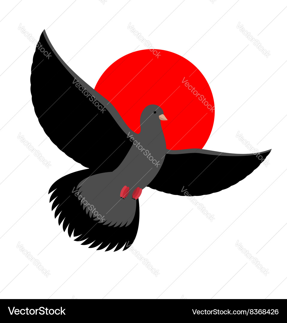 Black dove symbol sadness and mourning flying Vector Image