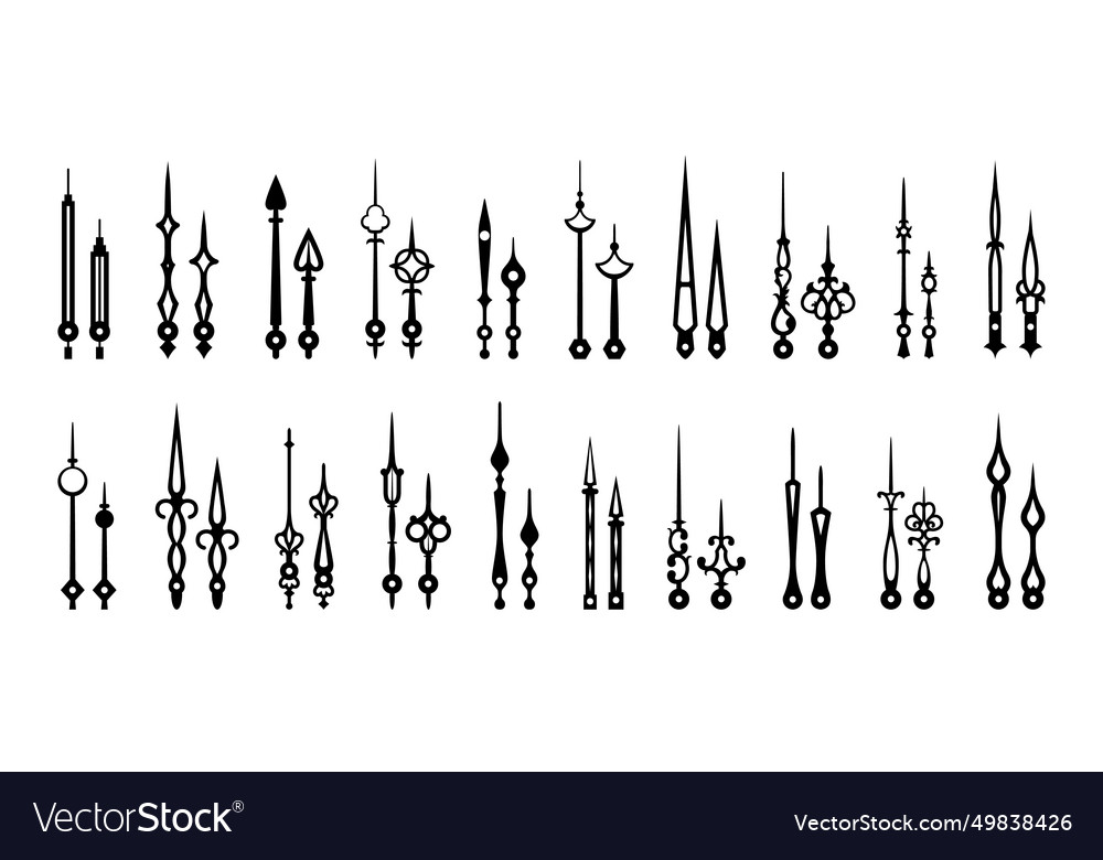 Clock Hands Isolated Watch Arrows Time Pointers Vector Image