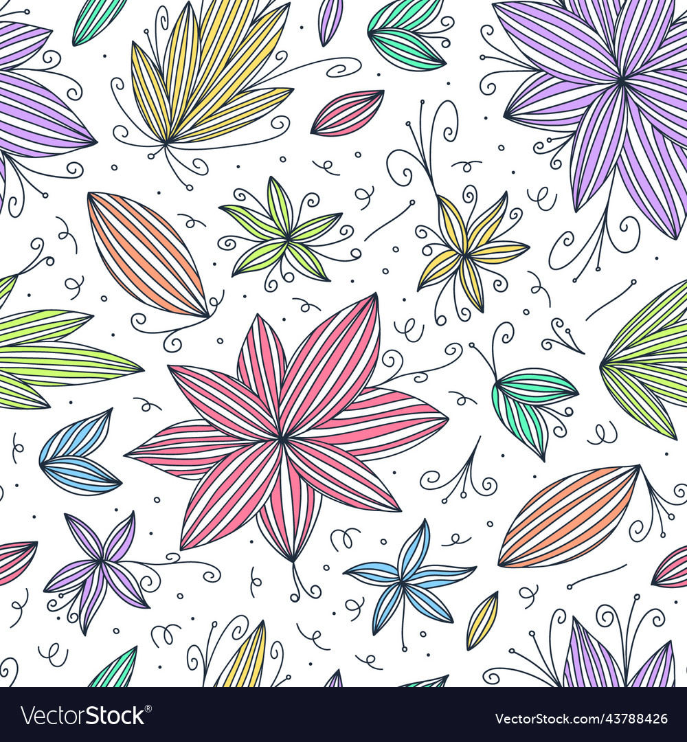 Flower doodle pattern Royalty Free Vector Image